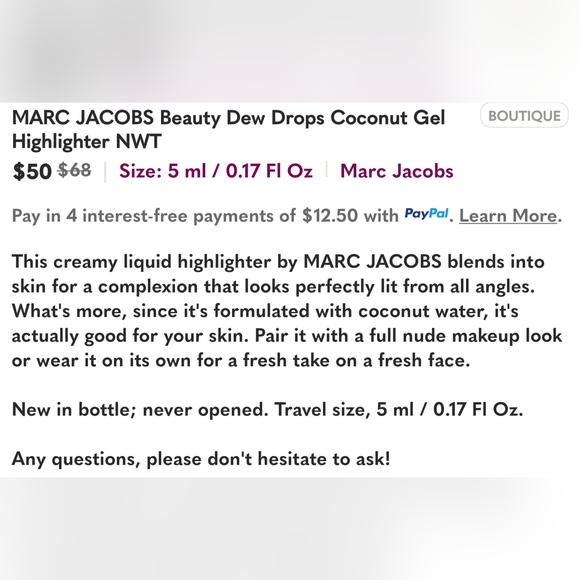 Marc Jacobs | Makeup | Marc Jacobs Beauty Dew Drops Coconut Gel ...
